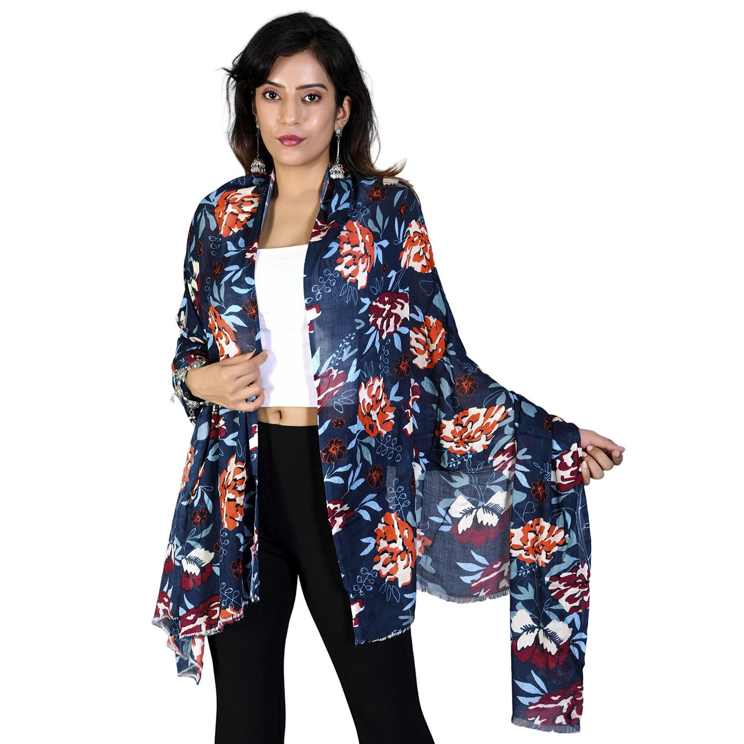 Premium and Soft Quality Floral Printed Scarf Modal Lightweight MMD415 ...