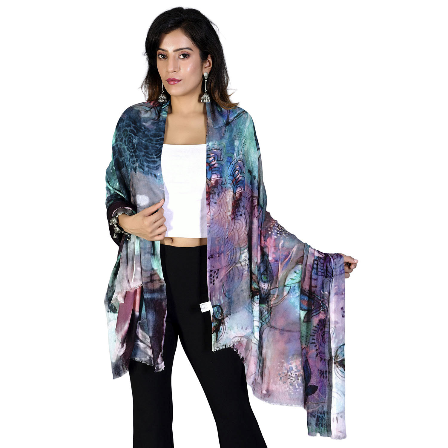 Premium and Soft Quality Peacock Printed Scarf Modal Lightweight MMD417 ...