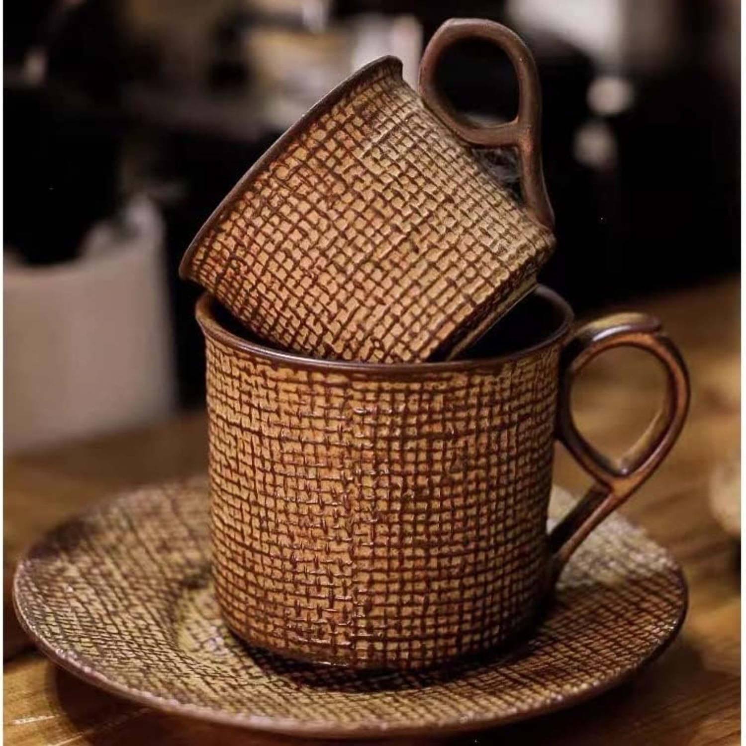 Premium elegant Italian ceramic espresso cup and saucer set for ...