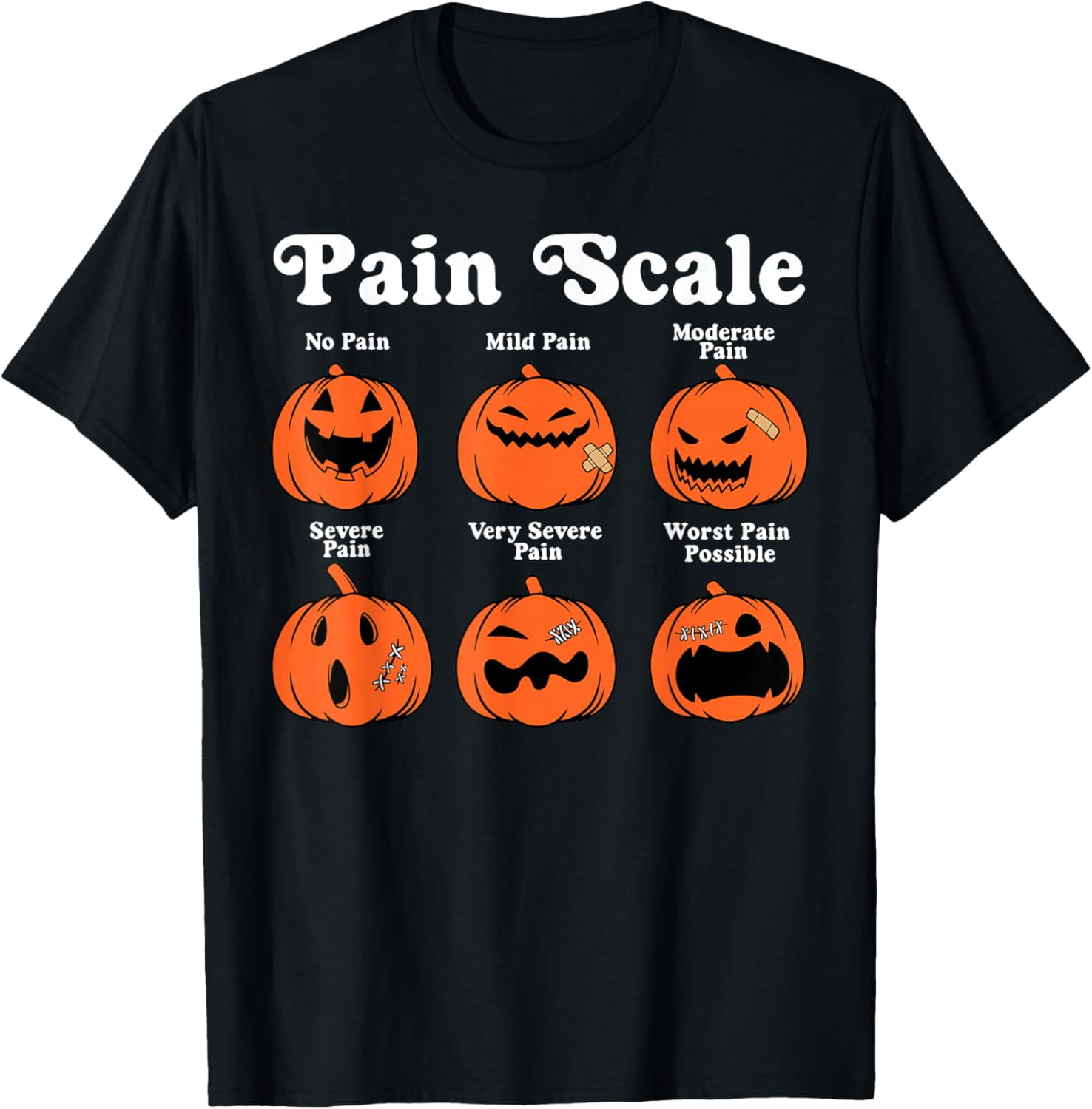 Premium model-Unisex-100% cotton-Pain Scale Spooky Pumpkin Fall ...