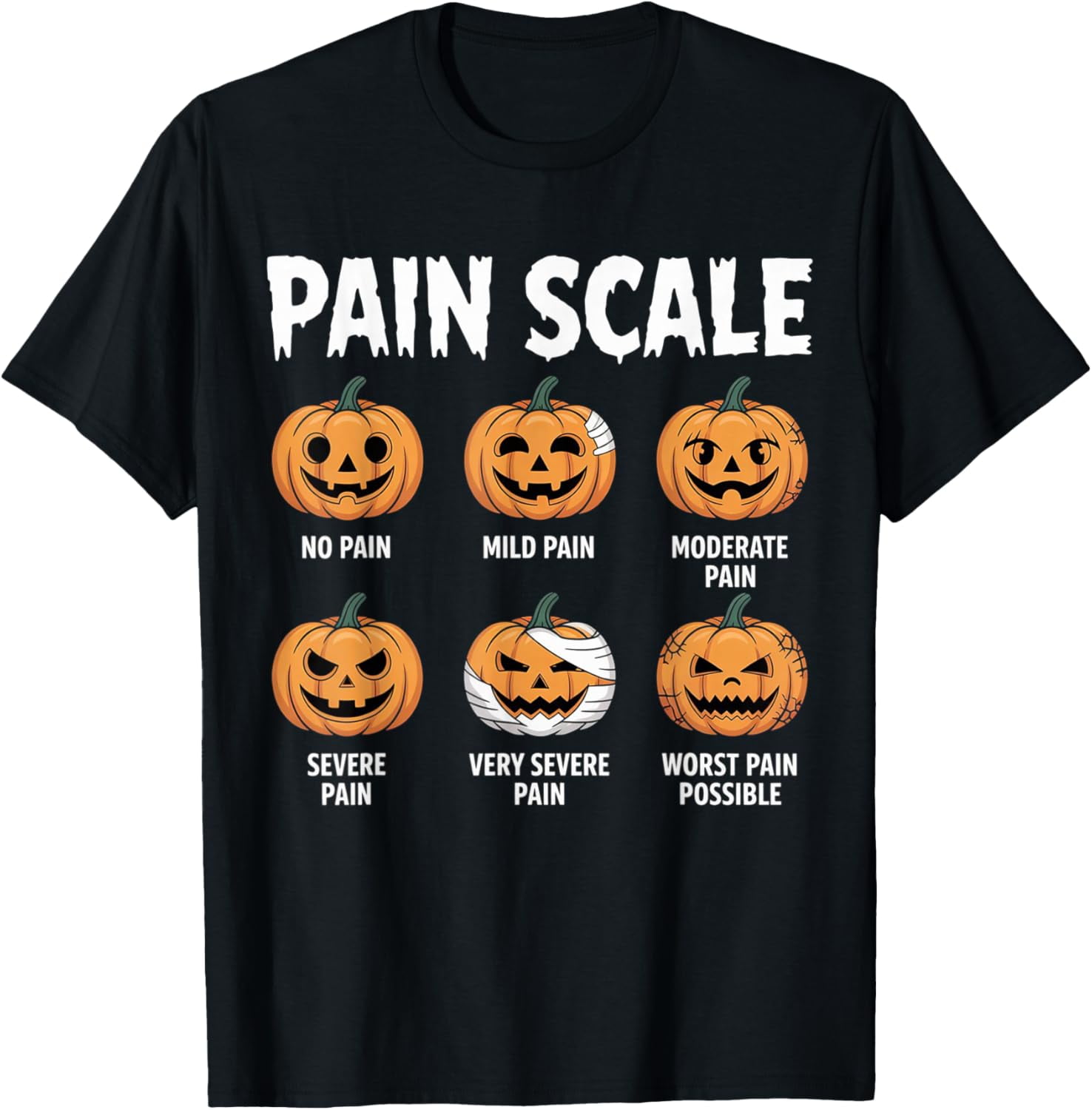 Premium model-Unisex-100% cotton-Spooky Pumpkin Pain Scale Trauma Nurse ...