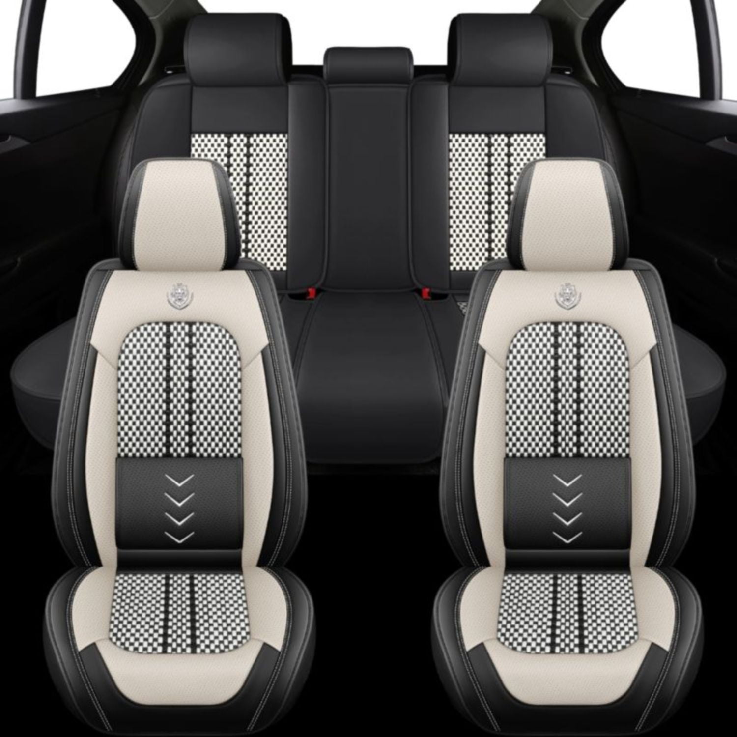 Premium waterproof and scratch-resistant five-seat car seat covers with ...