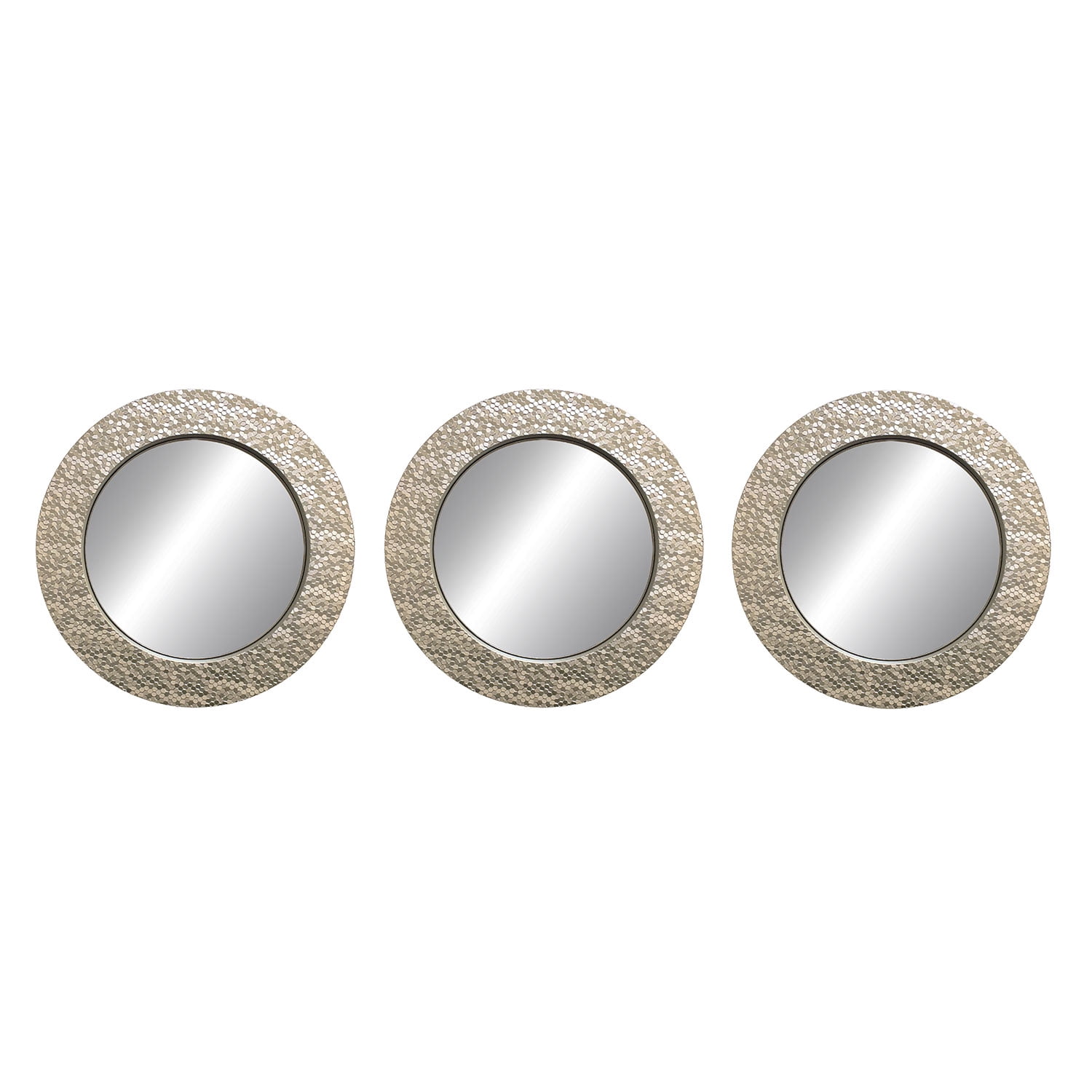 Premius 3-Piece Mosaic Mirror Set, Champagne, 30x11 Inches Overall ...