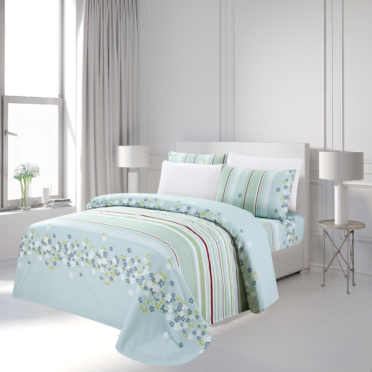 Premius Ivy 6 Piece Premium Luxurious Wrinkle-Free Microfiber Sheet Set ...