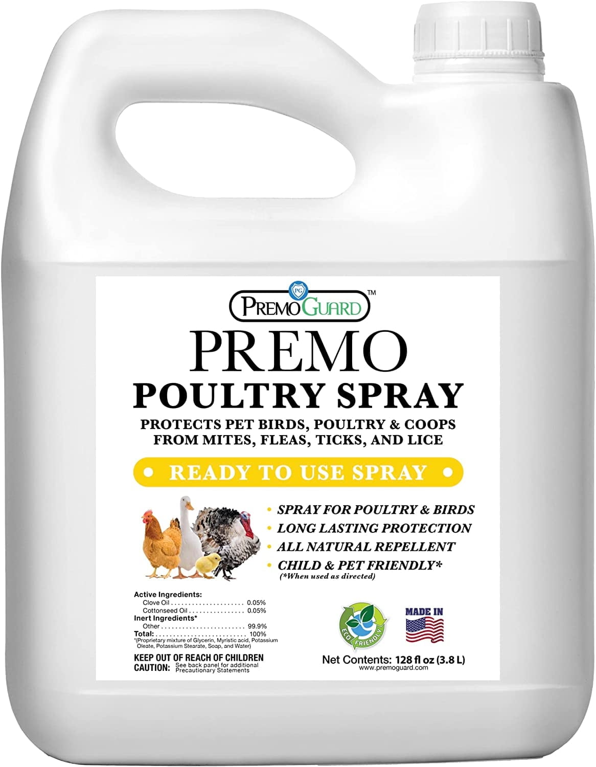 PREMO GUARD, Poultry Spray, 128 oz, All Natural Non Toxic - Walmart.com