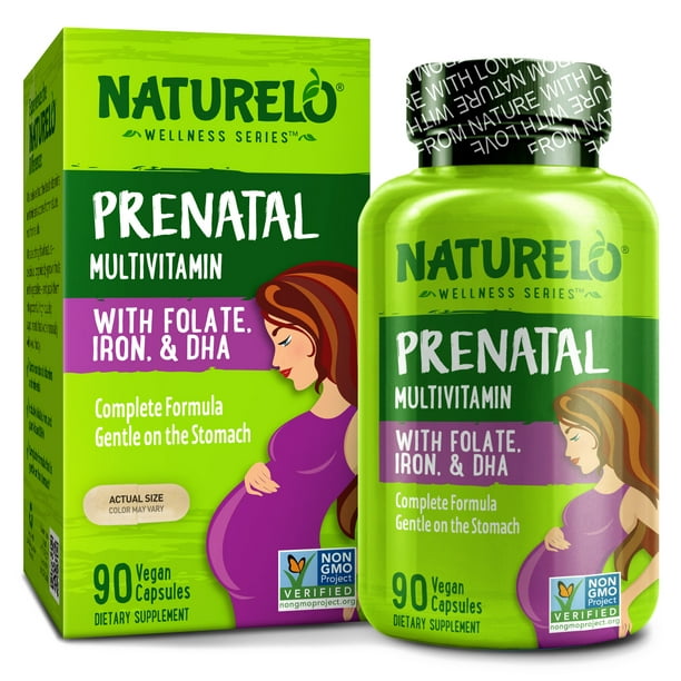 Prenatal Multivitamin - with Folate, Iron, and Vegan DHA - 90 Capsules - Walmart Business Supplies