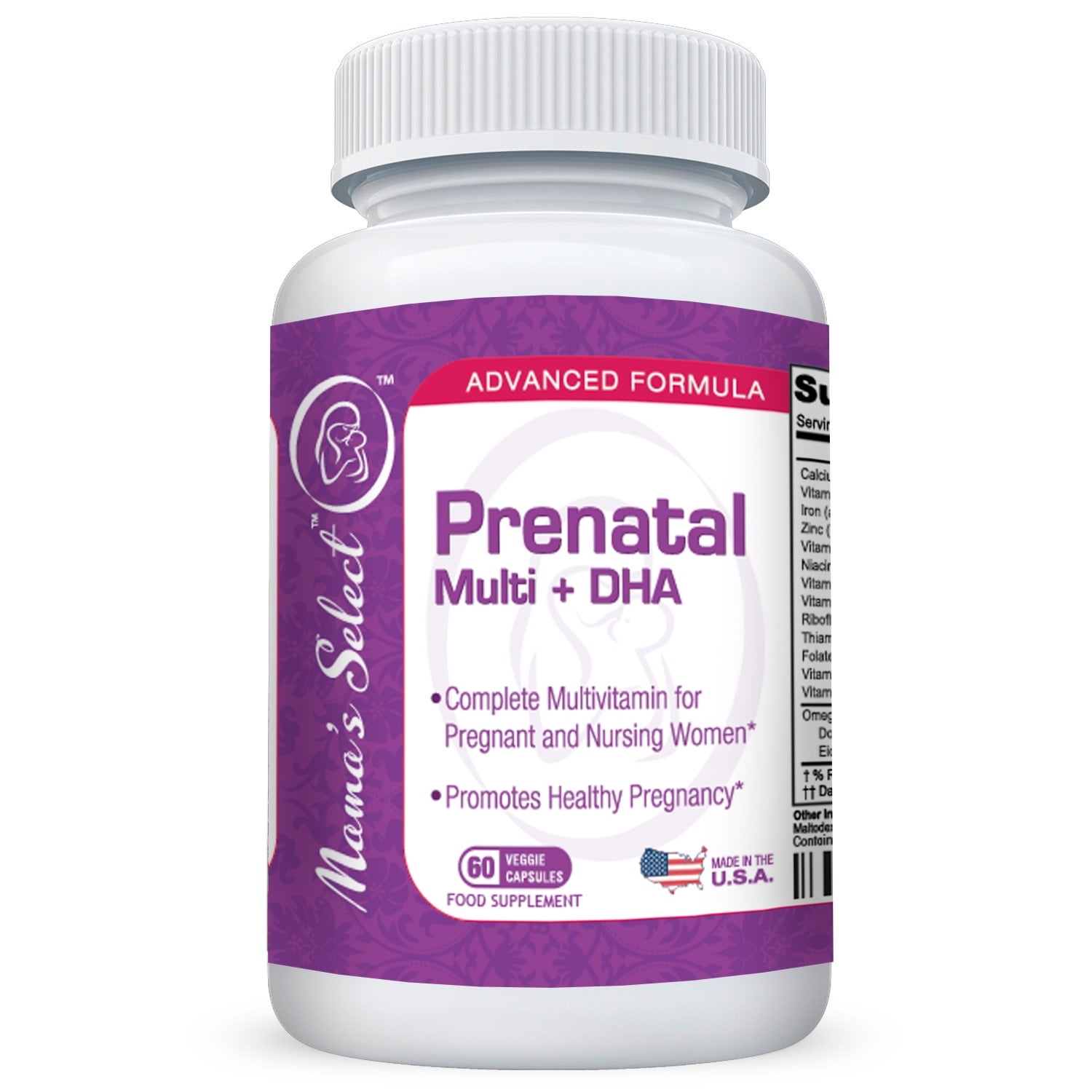Prenatal & Postnatal Multivitamin With DHA - Mama's Select Lactose Free ...