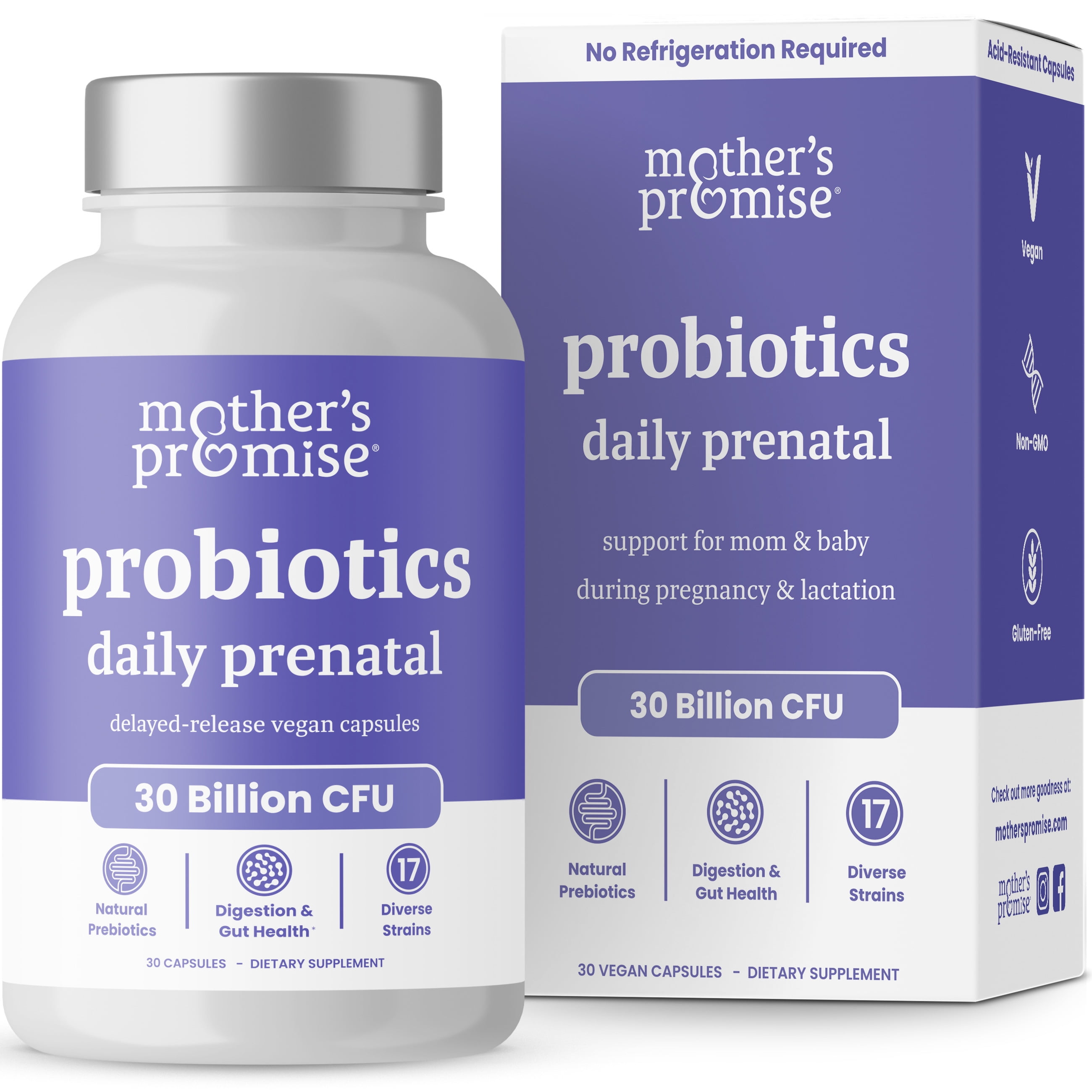 Prenatal Probiotics for Women | 30 Billion CFU, 17 Strains + Organic ...