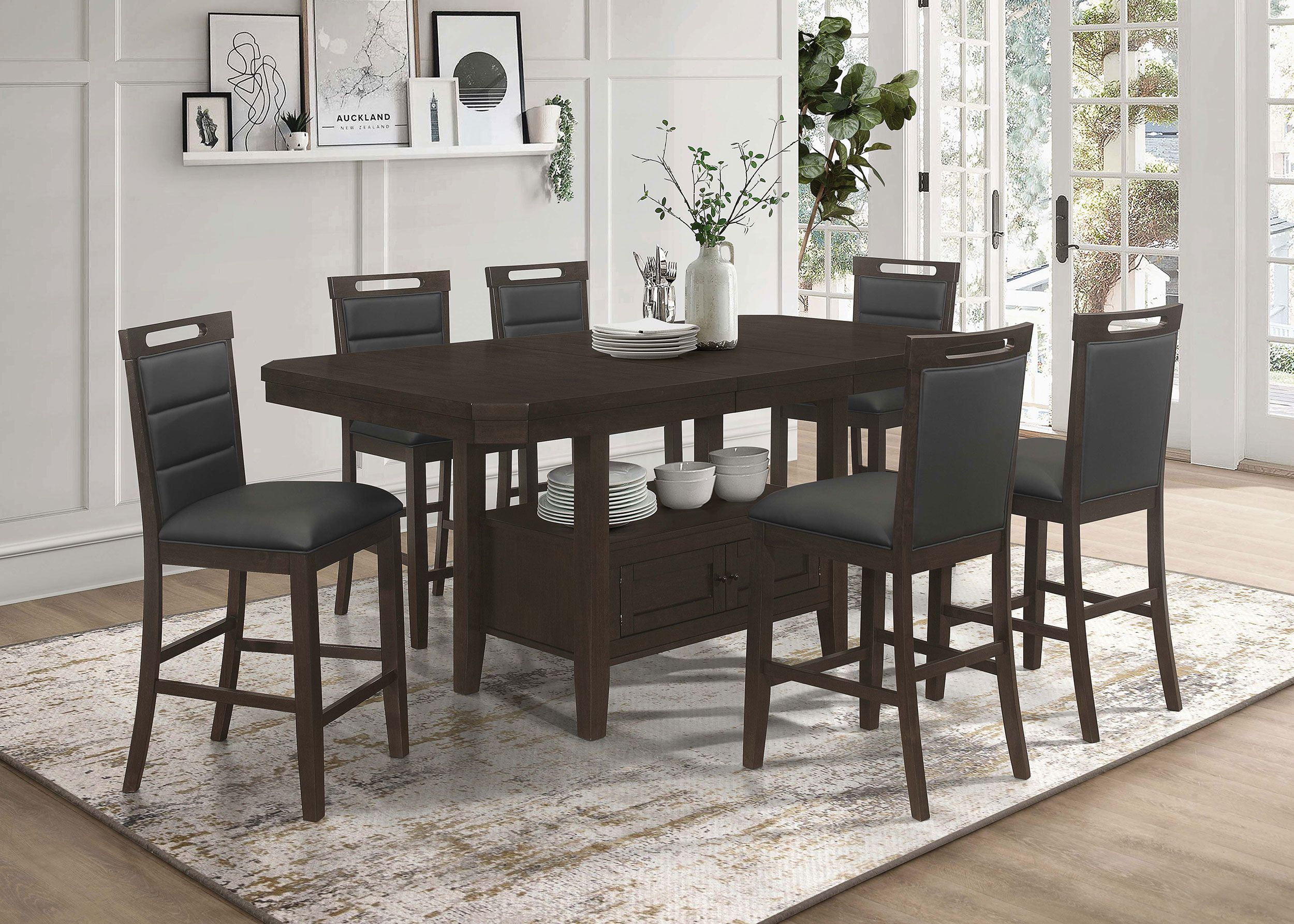 7 piece counter height dining set with storage store