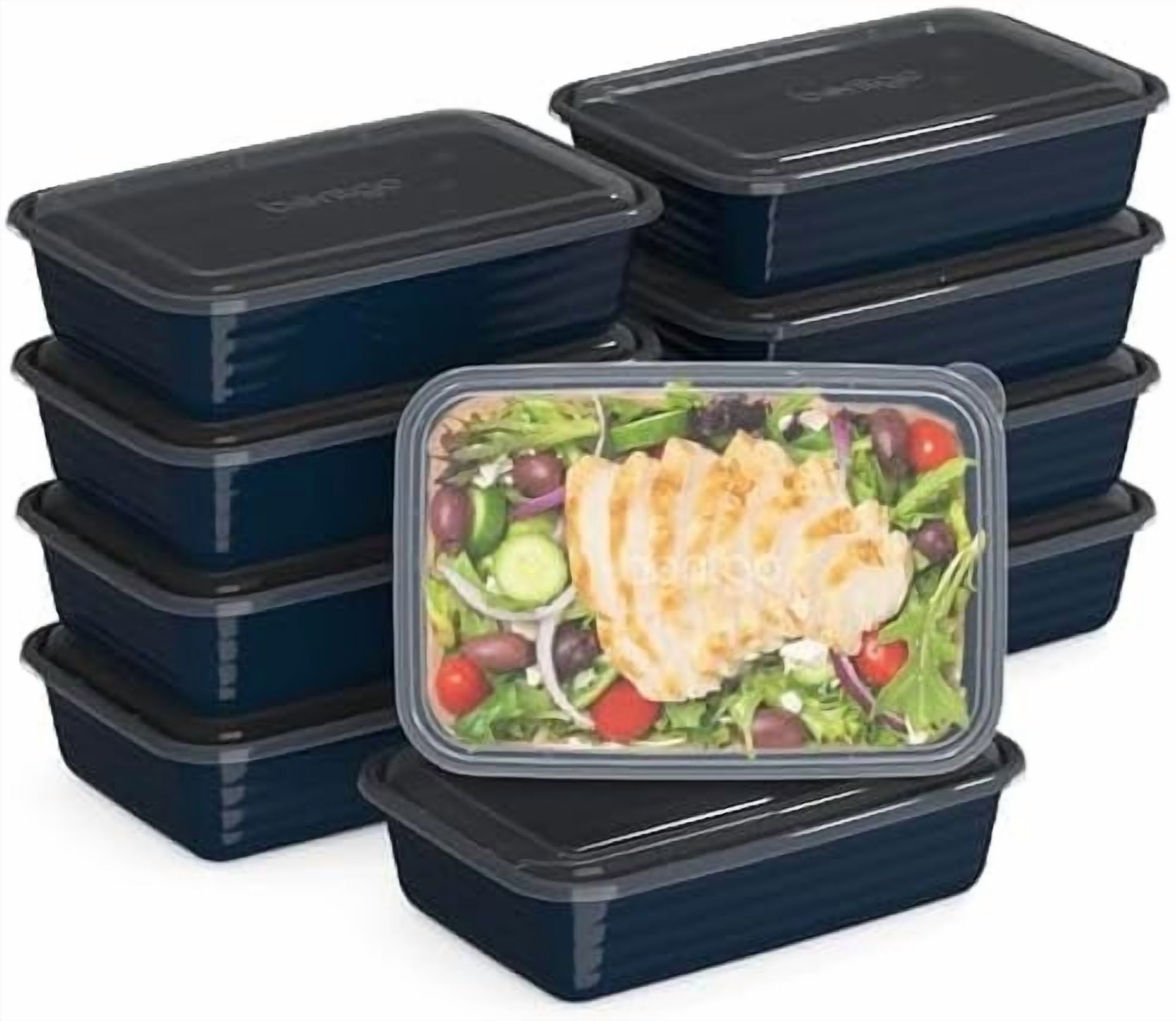Prep - 20-Piece 1-Compartment Reusable Meal Prep Containers with Lids ...