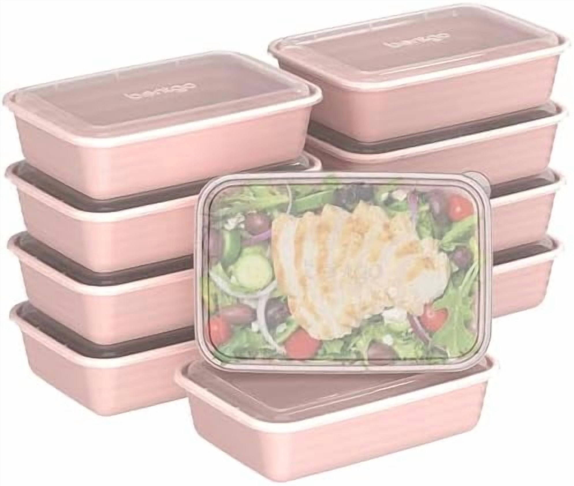 Prep - 20-Piece 1-Compartment Reusable Meal Prep Containers with Lids ...
