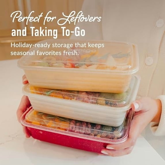 Prep 60-Piece Holiday Food Storage Set - 1-Compartment Meal Prep ...