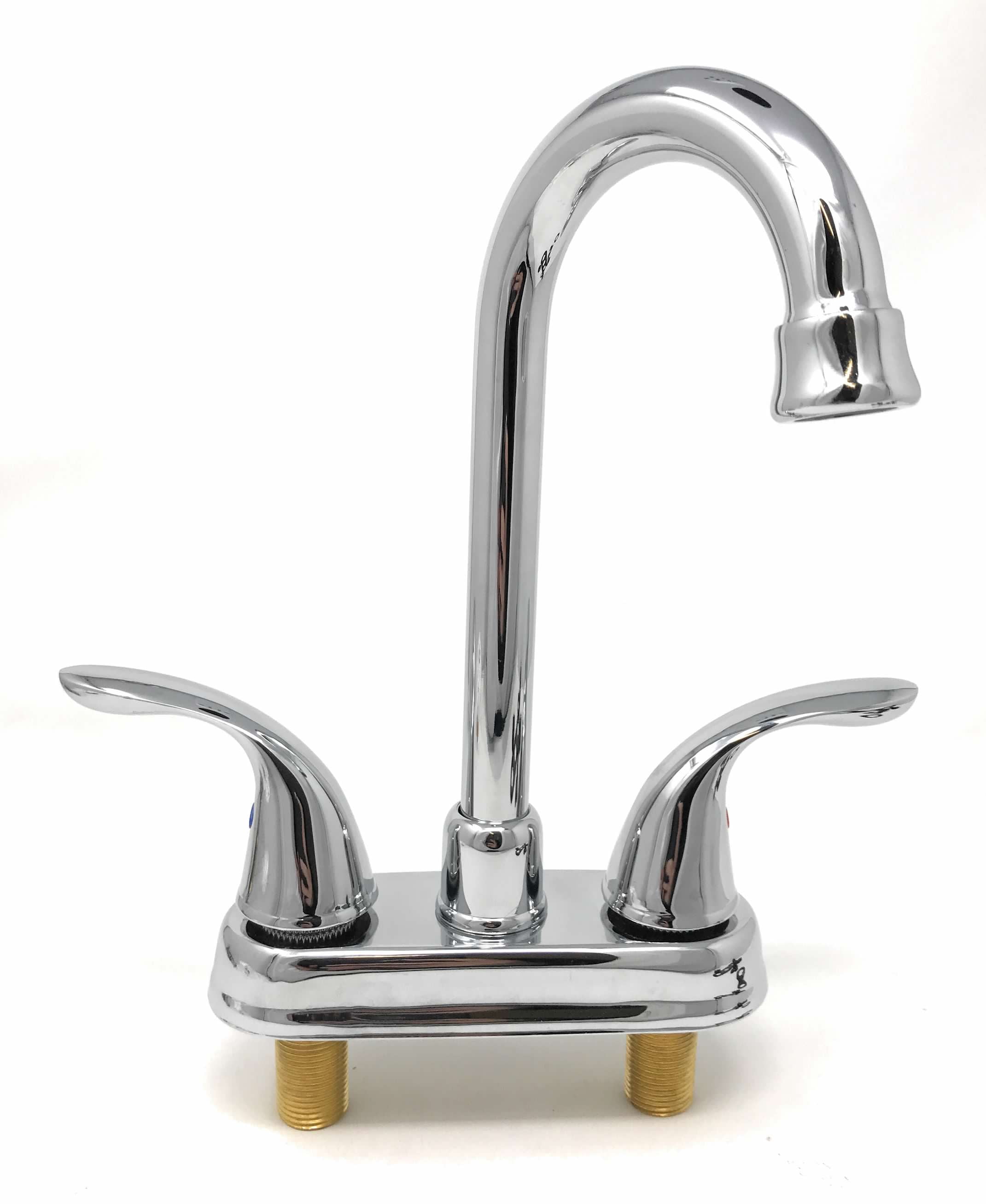 Chrome Double Handle Prep Bar Sink Faucet [3421], Lead-Free, Tall Spout ...