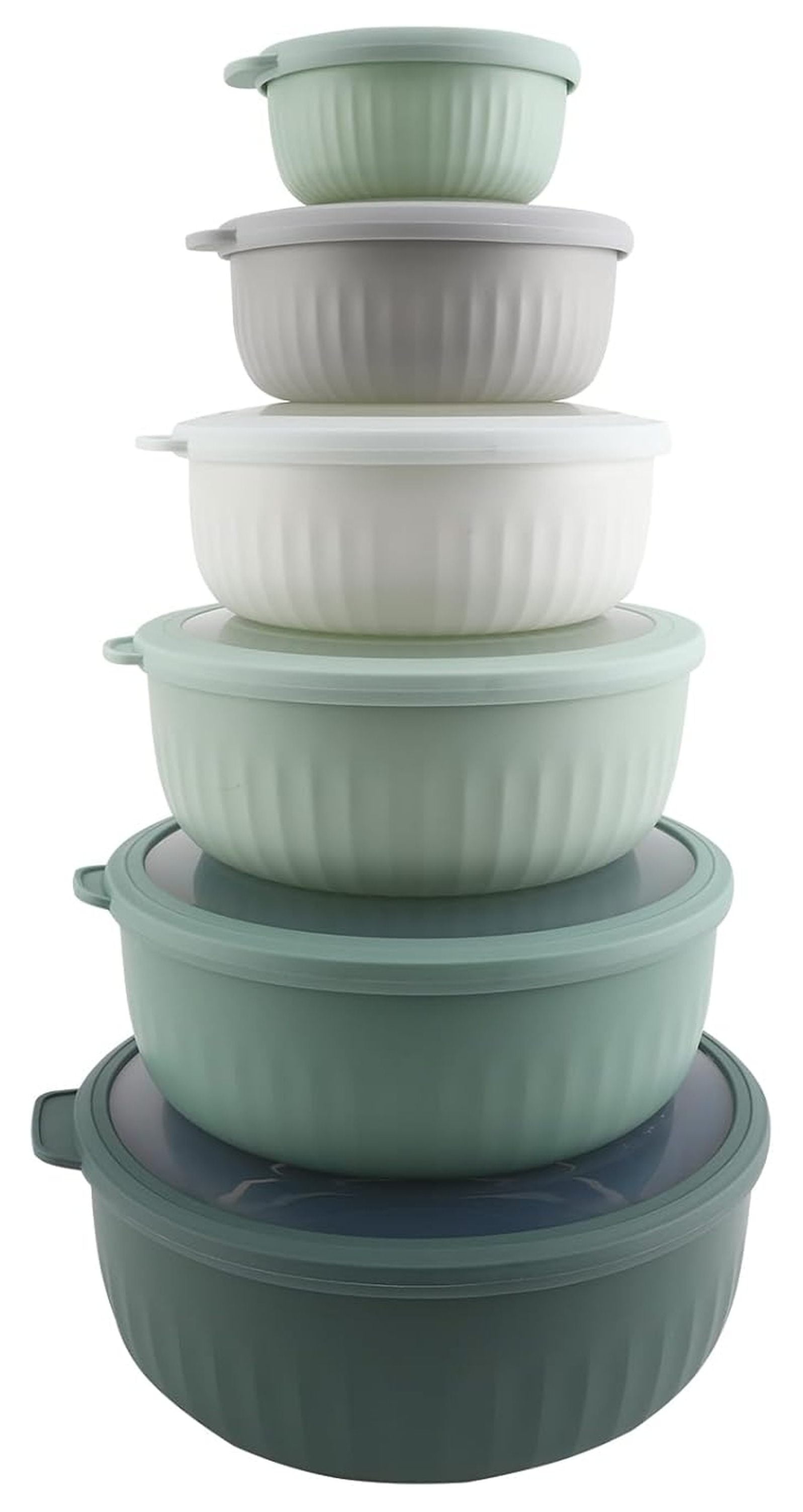 Prep Bowls with Lids - 12 Piece Mixing Bowl Set, Wide & Deep, Nesting ...