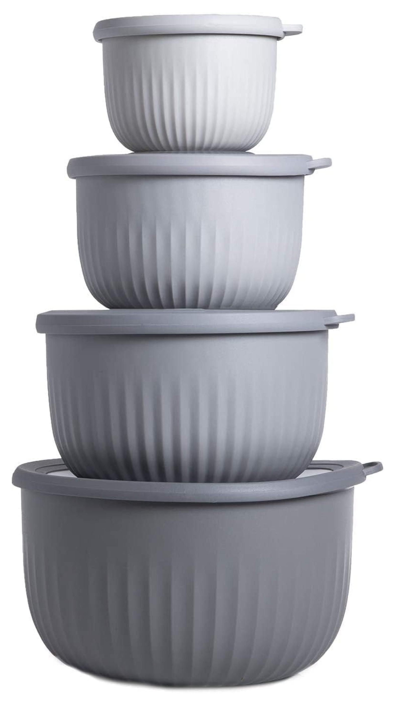 Prep Bowls with Lids- Wide and Deep Nesting Plastic Small Mixing Bowl ...