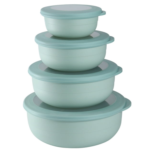 Prep Bowls with Lids- Wide and Deep Nesting Plastic Small Mixing Bowl ...