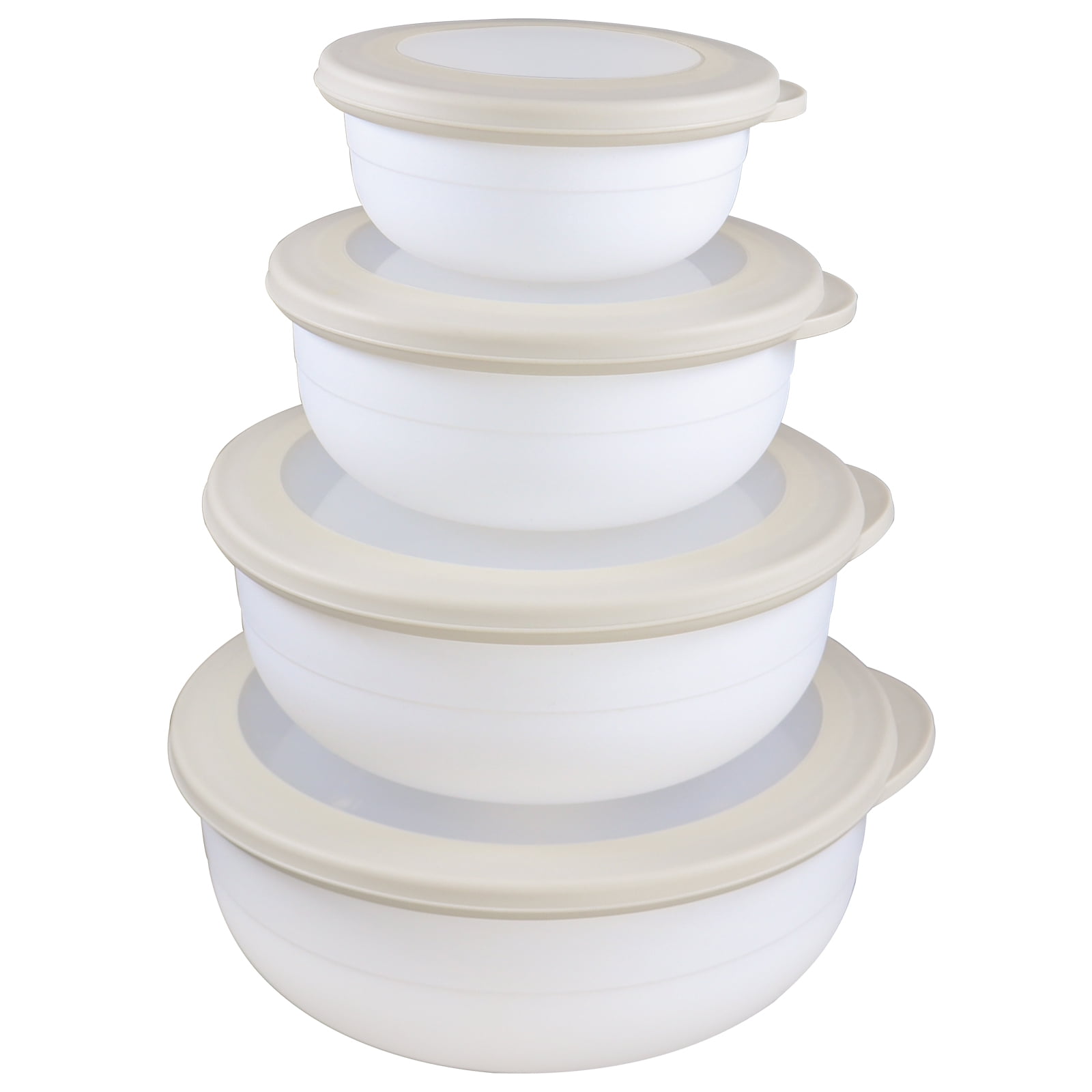 Prep Bowls with Lids- Wide and Deep Nesting Plastic Small Mixing Bowl ...