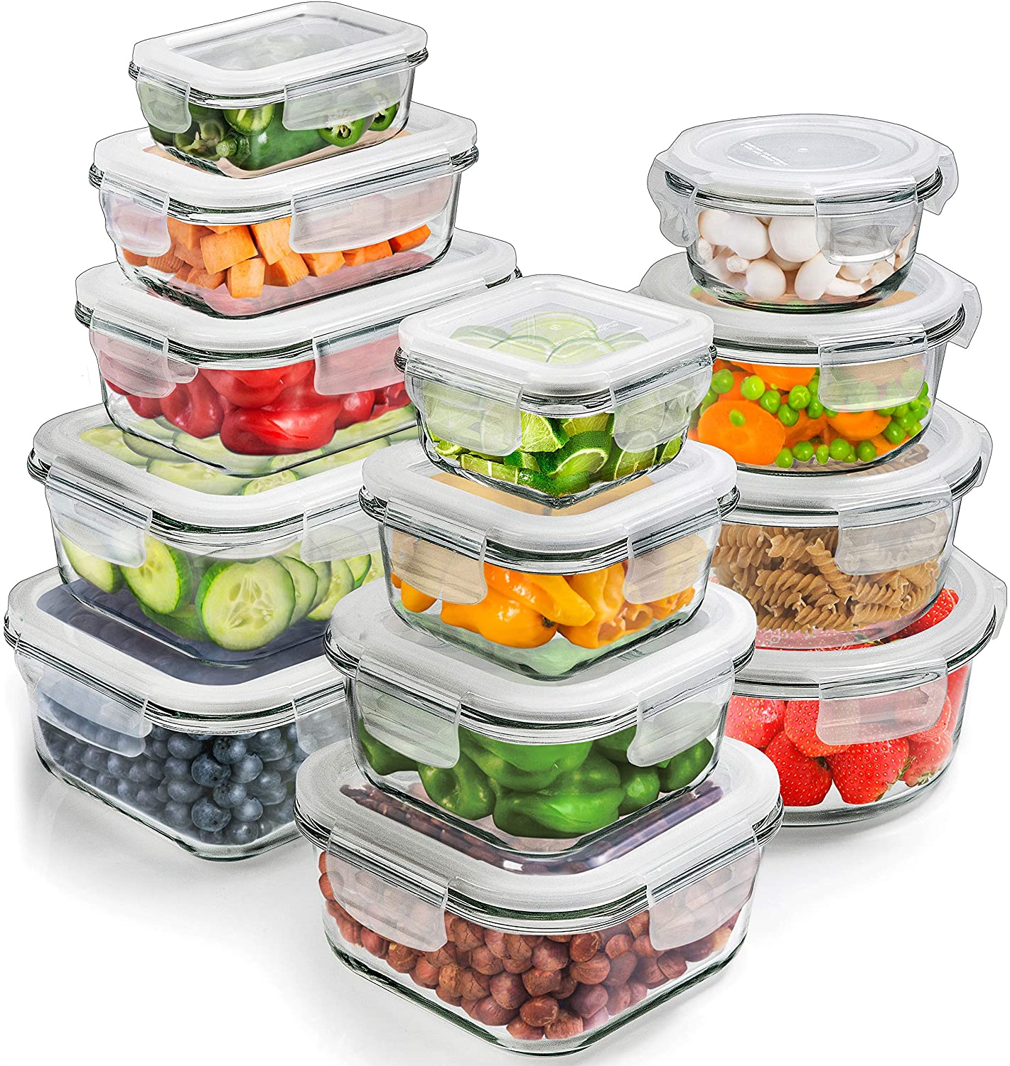 16 Pcs Plastic Food Storage Containers Set With Air Tight Locking Lids - Walmart.com