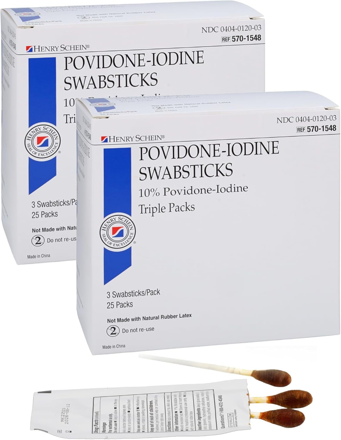 Prep Povidone-Iodine Swabsticks 3's, Individually Packed, Sterile ...