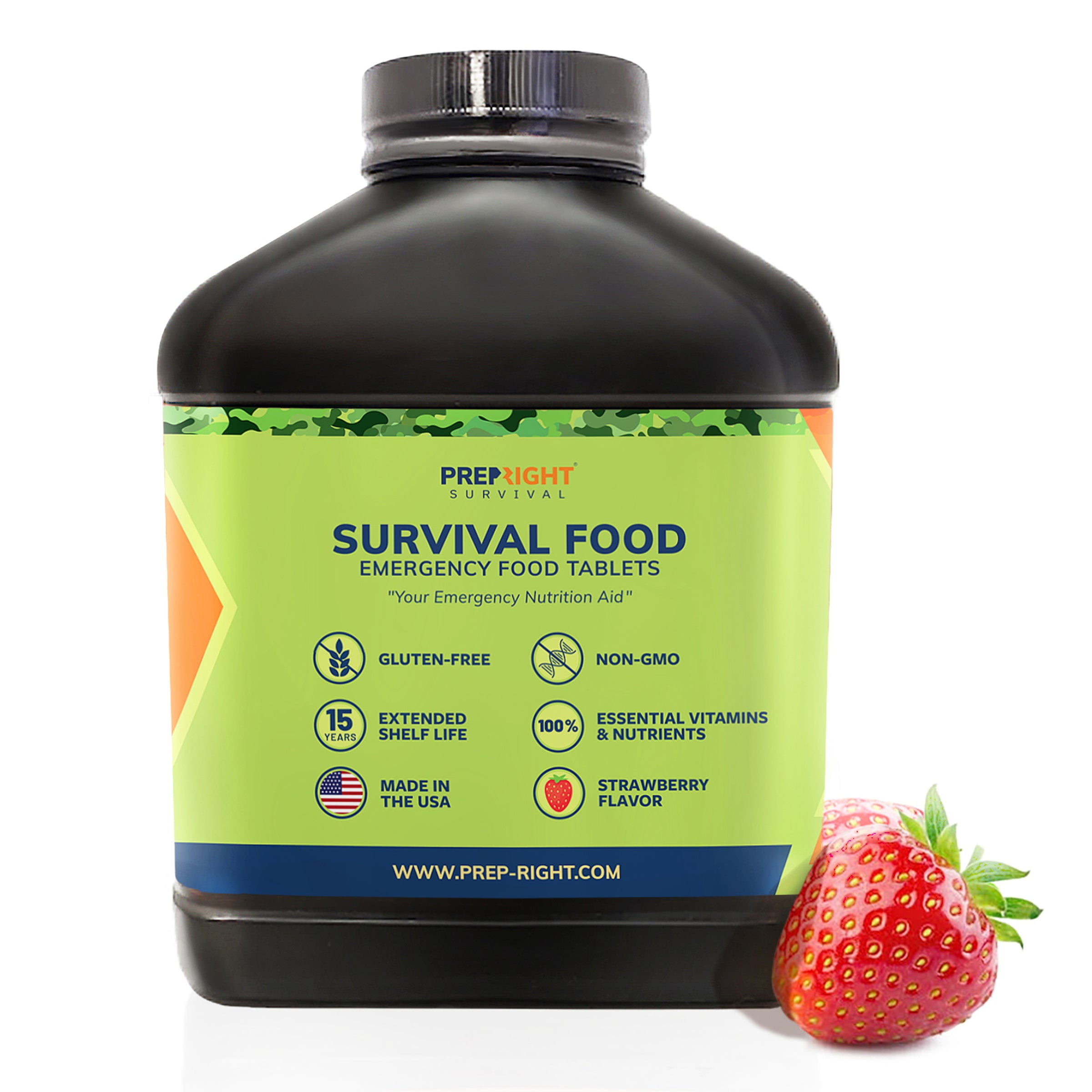 Prep-Right Survival Emergency Preparedness Food Tablets, Strawberry 180 ...