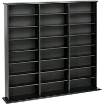 Pemberly Row 51" Double CD DVD Wall Media Storage Rack in Cherry and ...