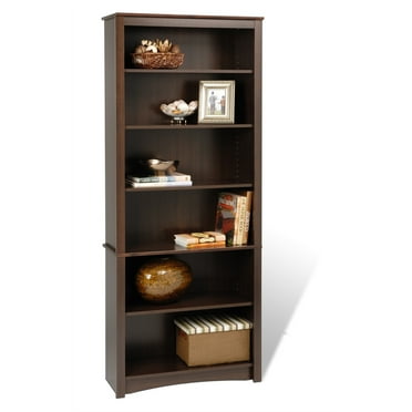 Concepts in Wood Wide 6 Shelf Bookcase, 84 inch Tall - Espresso Finish ...