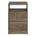 Prepac Astrid 2-Drawer Nightstand with Open Shelf, Drifted Gray ...
