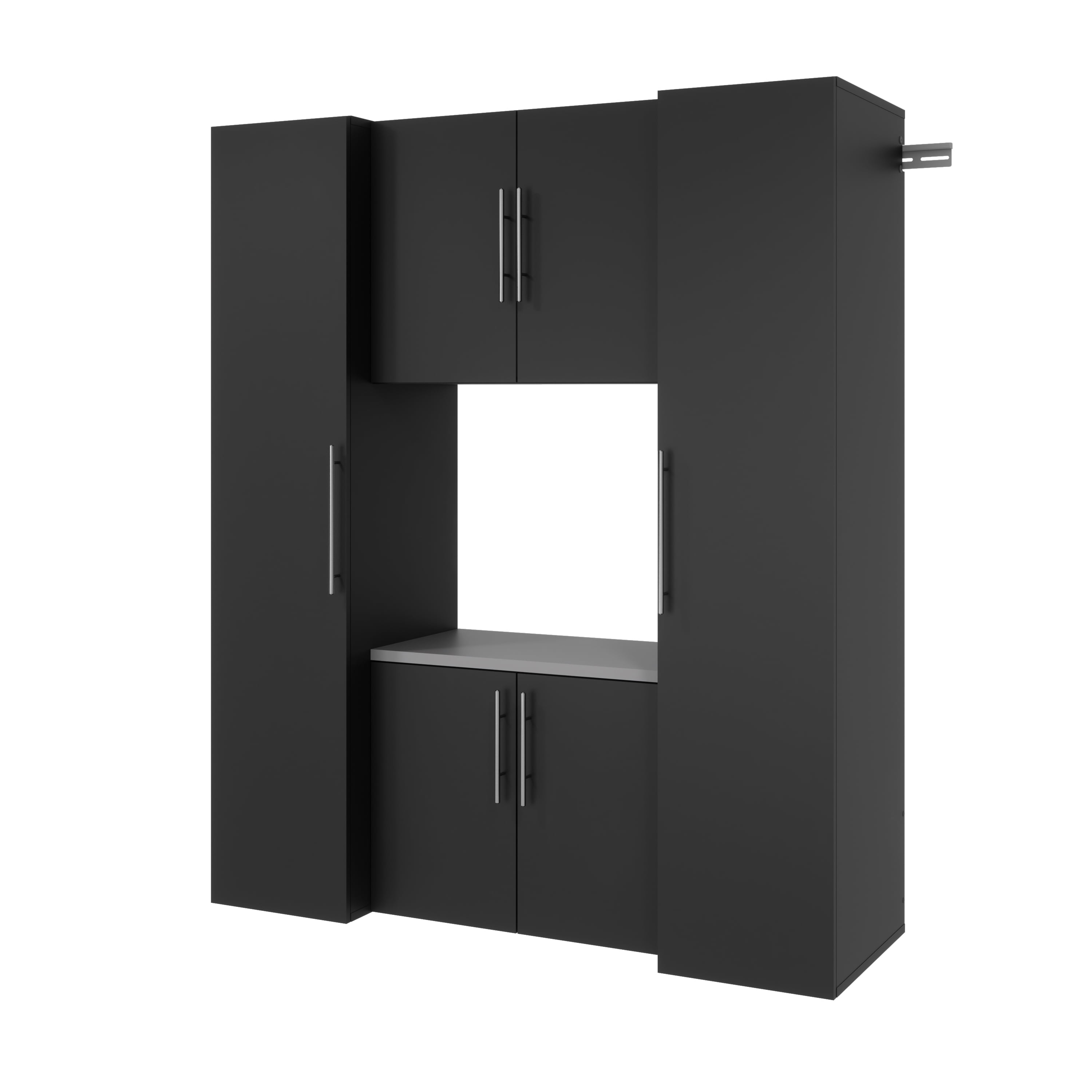 Prepac Black HangUps Work Storage Cabinet Set T - 4pc - Walmart.com