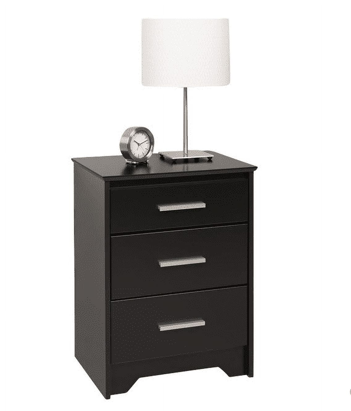 Prepac Coal Harbor Modern Tall 3-Drawer Bedroom Nightstand, Black ...
