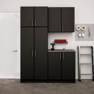 Prepac Elite Black Engineered Wood Storage Cabinet Set G - 8 pc ...