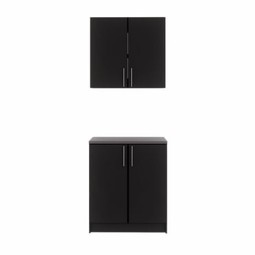 Prepac Elite Black Engineered Wood Storage Cabinet Set G - 8 pc ...