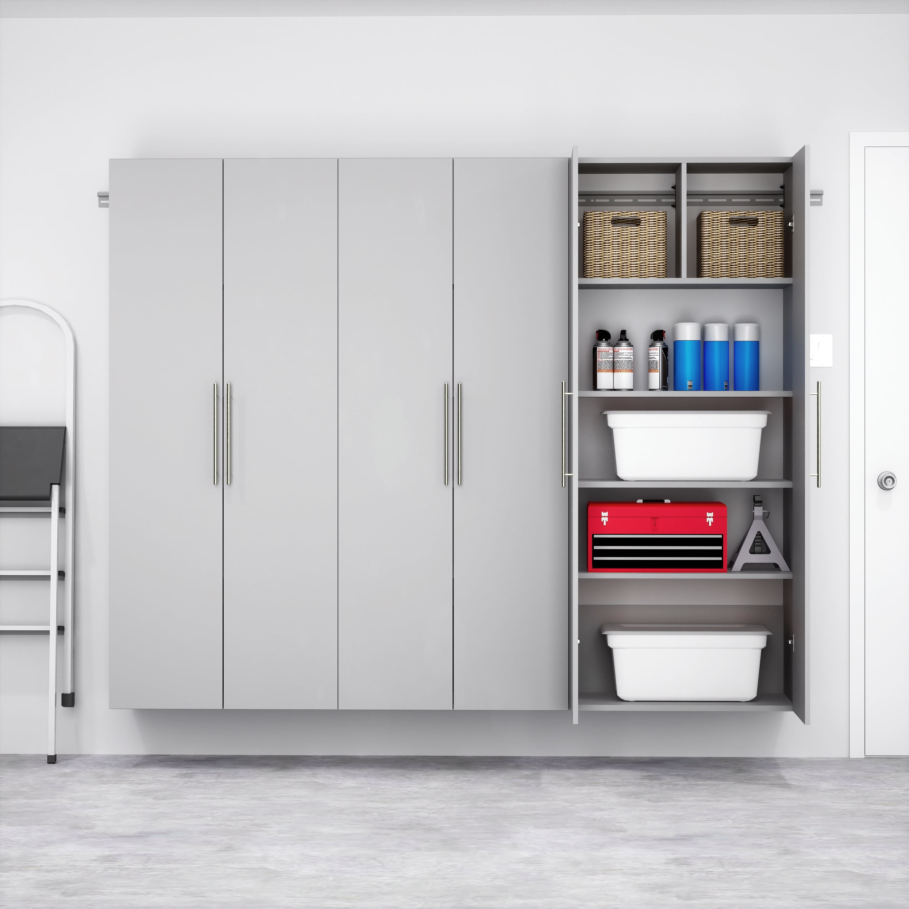 Prepac HangUps 72" Storage Cabinet Set C, 3 Pieces, Light Gray ...