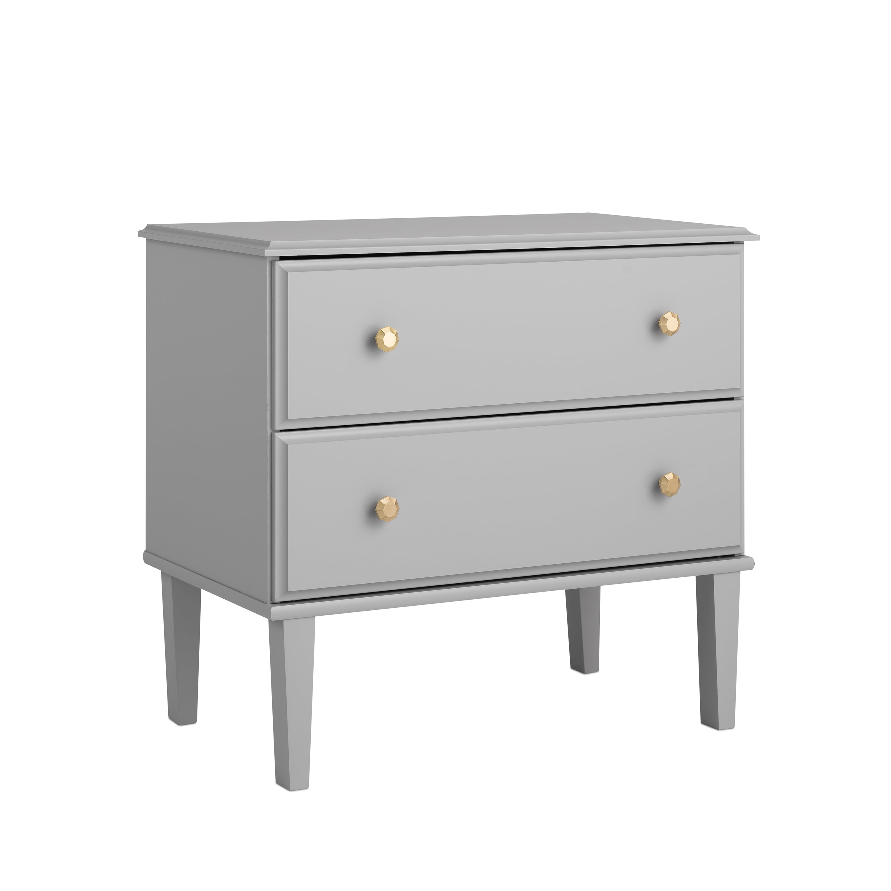 Prepac Lux Nightstand Bedside Table, Grey Nightstand for Bedroom, End ...