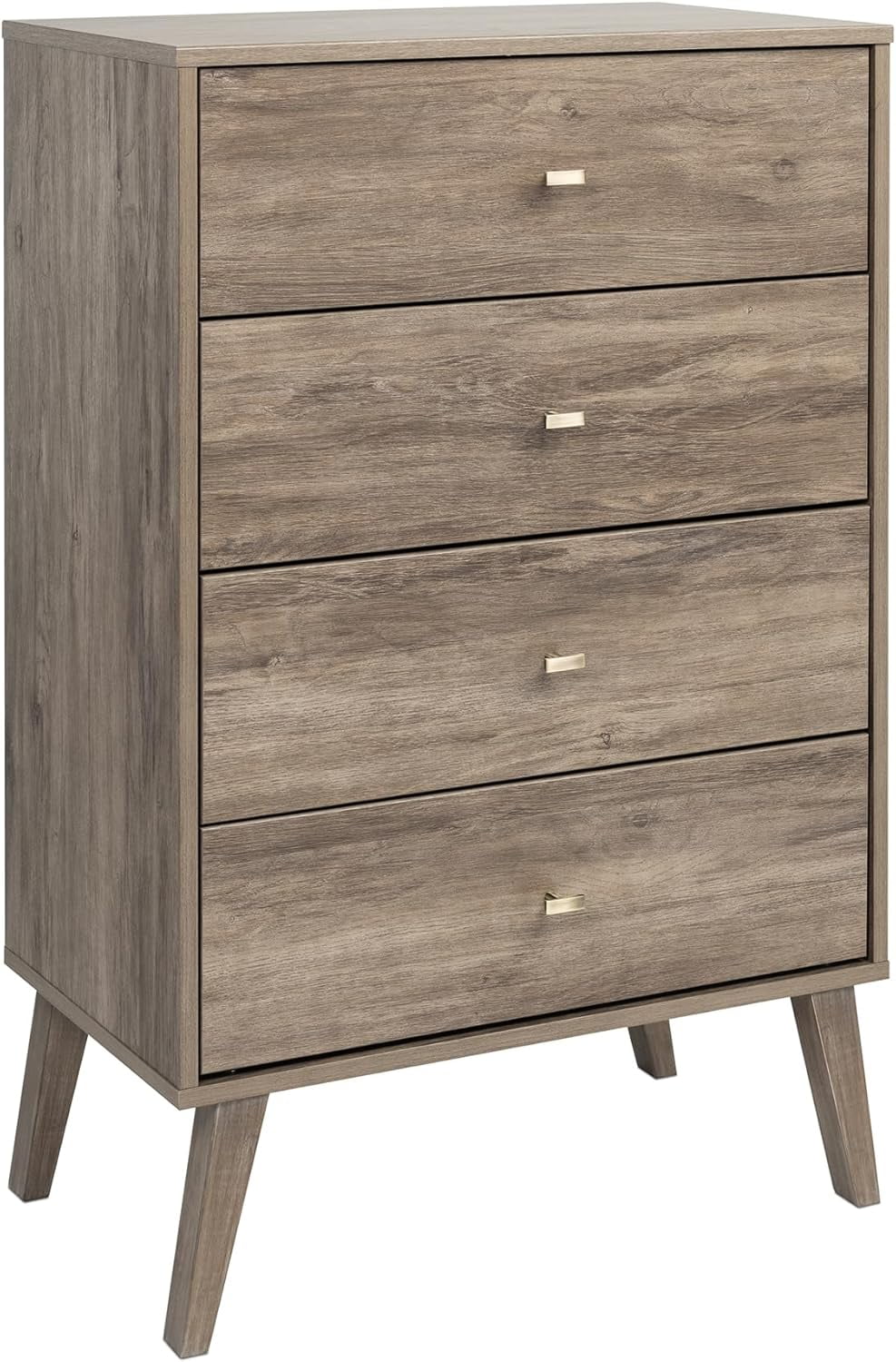 Prepac Milo Mid-Century Modern 4 Drawer Chest of Drawers, Contemporary ...
