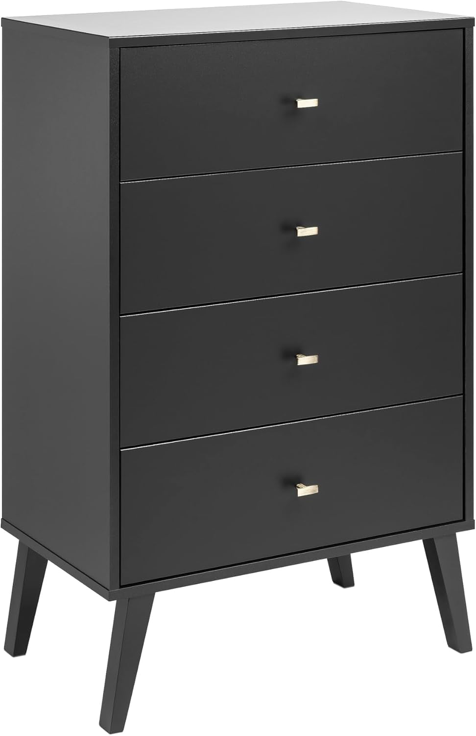 Prepac Milo Mid-Century Modern 4 Drawer Chest of Drawers, Contemporary ...
