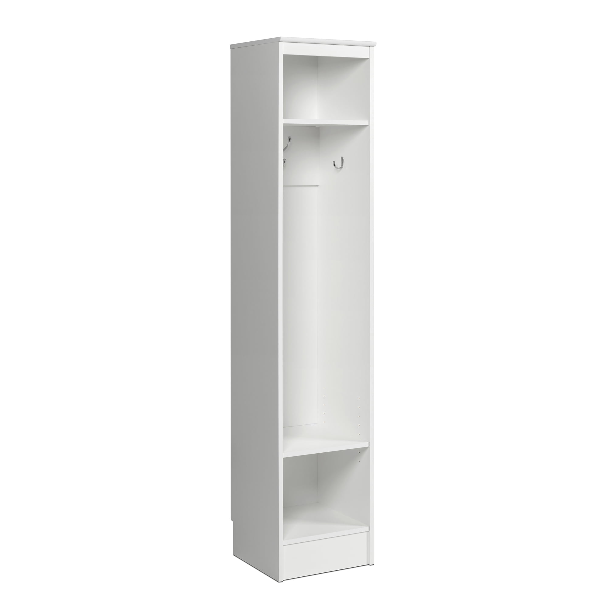 Prepac Narrow Entryway Hall Tree with Adjustable Shelf, White - Walmart.com