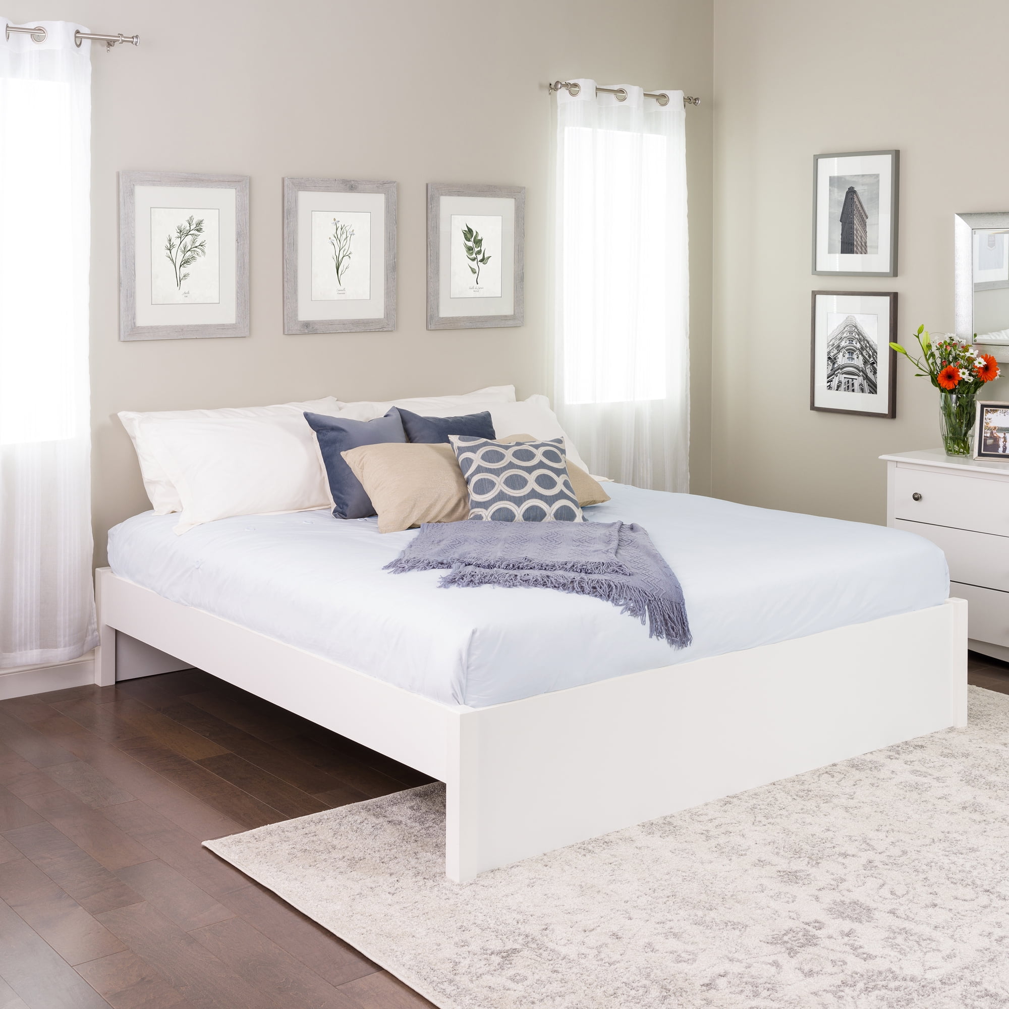 Prepac Select 4-Post Platform Bed - King Size - White Finish - Walmart.com