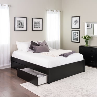 Prepac Edenvale Queen Platform Storage Bed with Headboard, Cherry ...