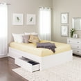 Prepac Select 4-Post Platform Bed with 4 Drawers, Queen, White ...