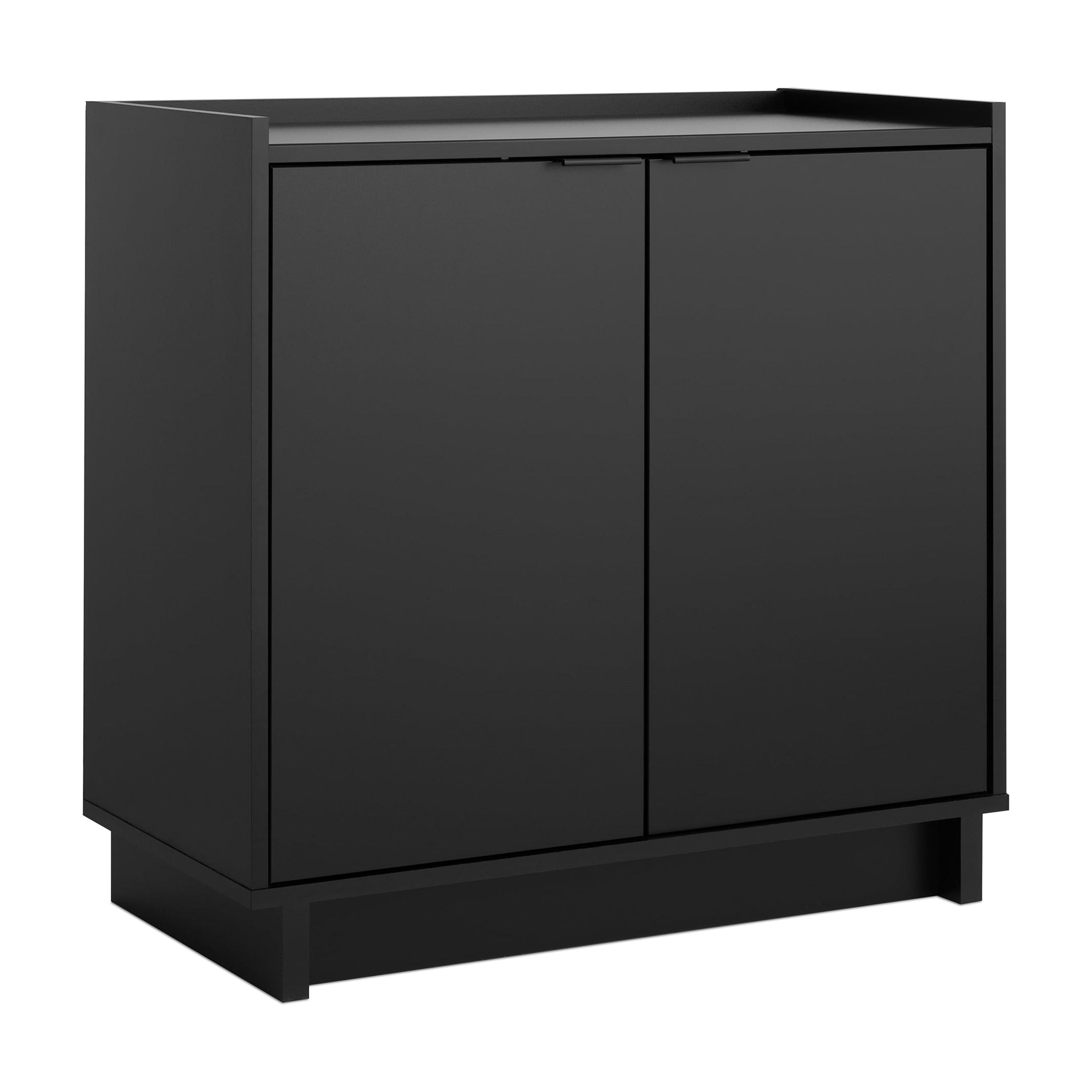 Prepac Simply Modern 2 Door Console Table with Storage, Black Storage ...