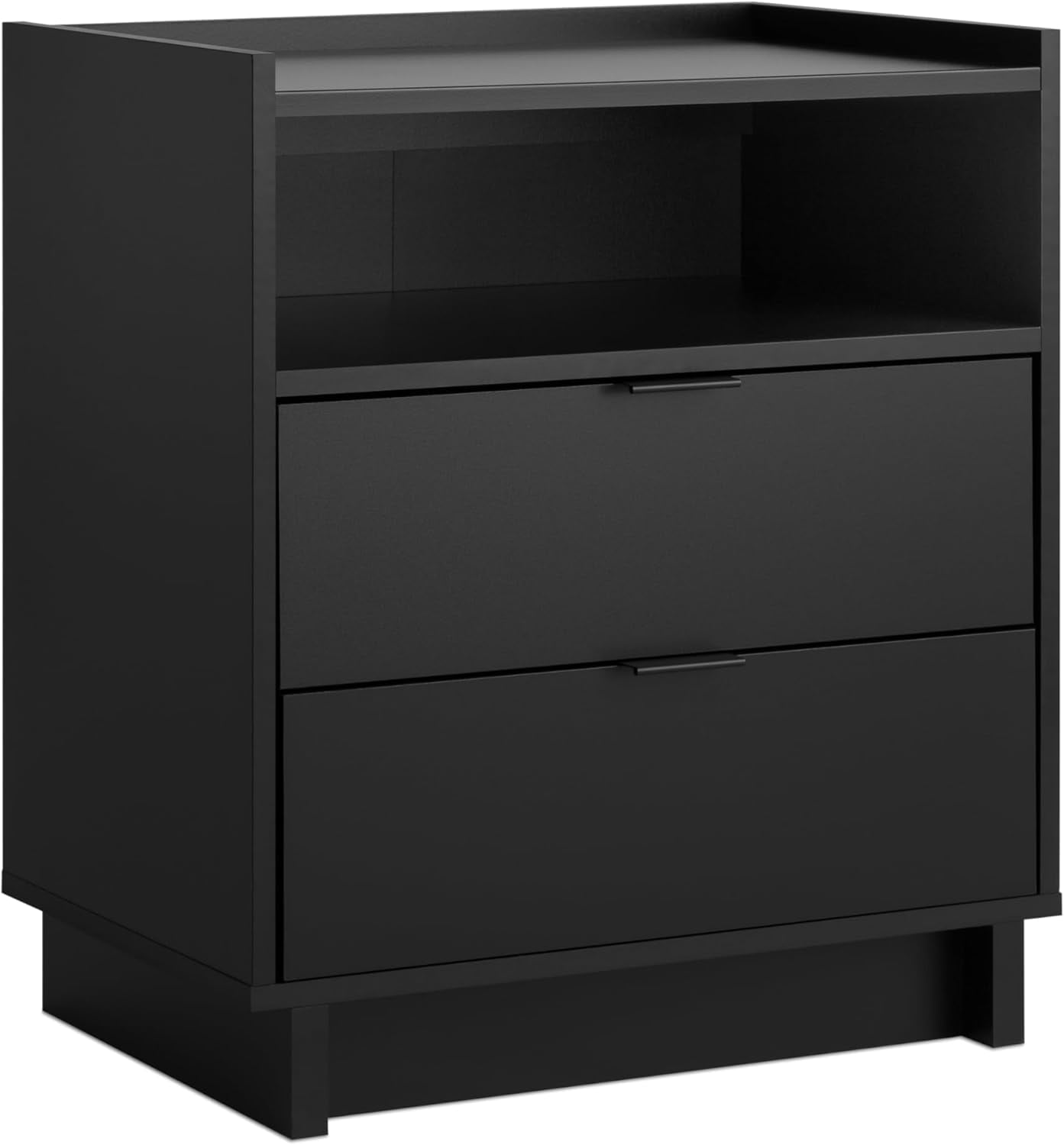 Prepac Simply Modern Nightstand Bedside Table, Black Nightstand for ...