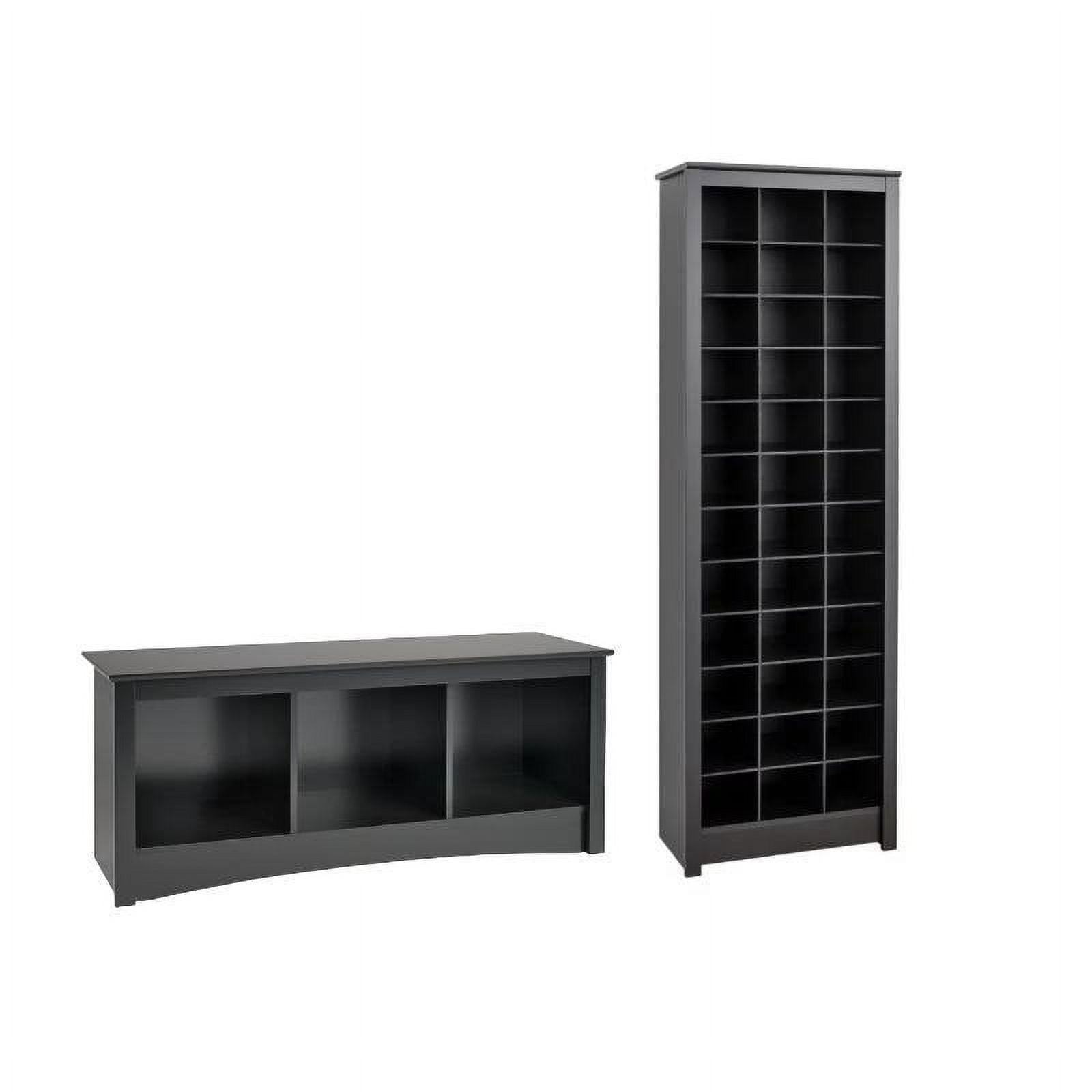 Prepac Sonoma 2 Piece Entryway Furniture with Bench and Shoe Cabinet in ...