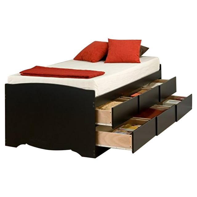 Prepac Sonoma Black Tall Twin Platform Storage Bed - Walmart Business ...