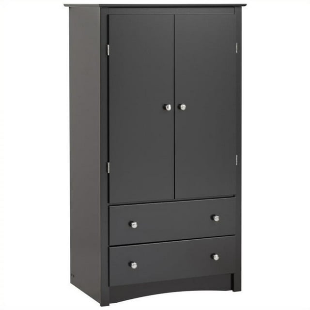 Prepac Sonoma Black Wardrobe Armoire, Bedroom Furniture with Drawers ...