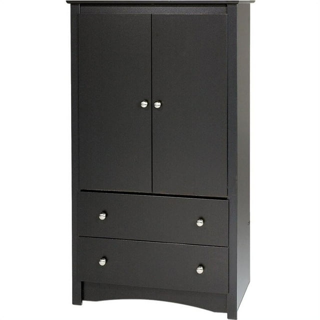 Prepac Sonoma Black Wardrobe Armoire, Bedroom Furniture with Drawers ...