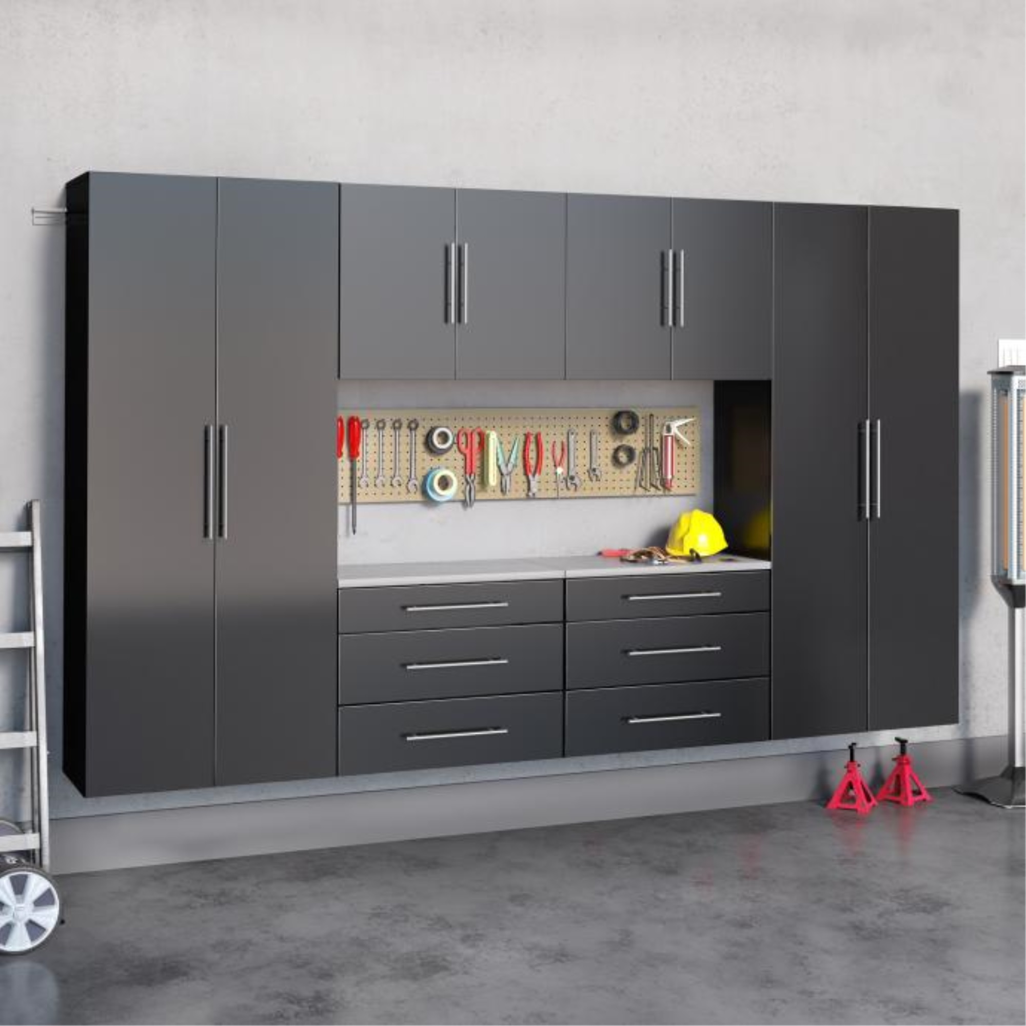 Prepac Elite 6 Piece 96" Garage Storage Set D in Gray - Walmart.com