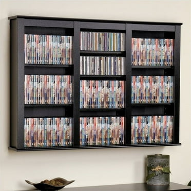 "Prepac Quad 64"" Tower CD/DVD Organizer Shelf, Black Wall Media ...