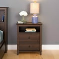 Prepac Yaletown 2-Drawer Tall Nightstand, Espresso - Walmart.com