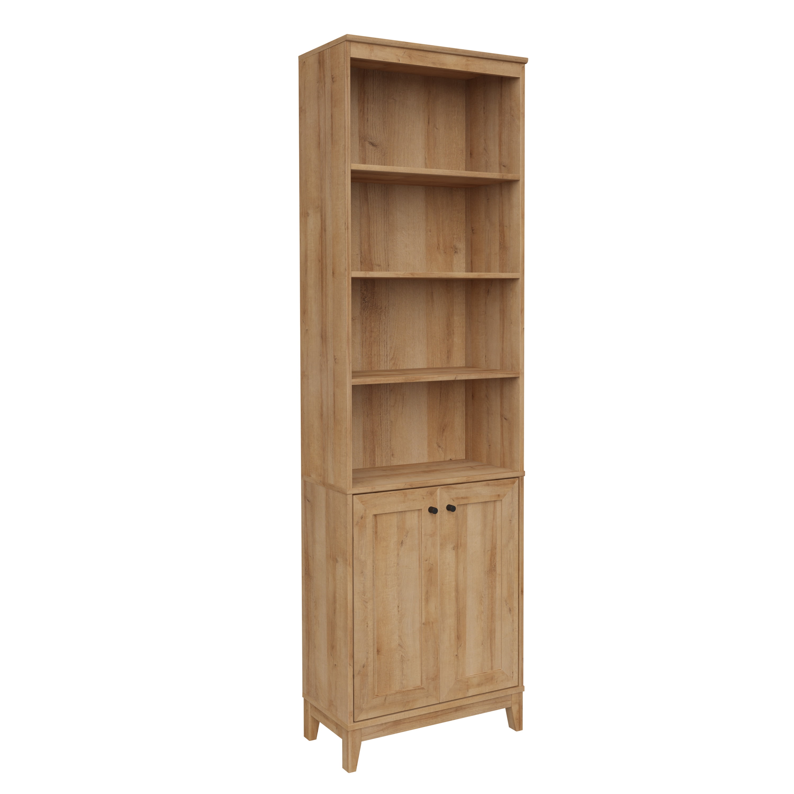 Prepac Yaletown Bookcase with Doors, Oak Storage Cabinet with Doors and ...