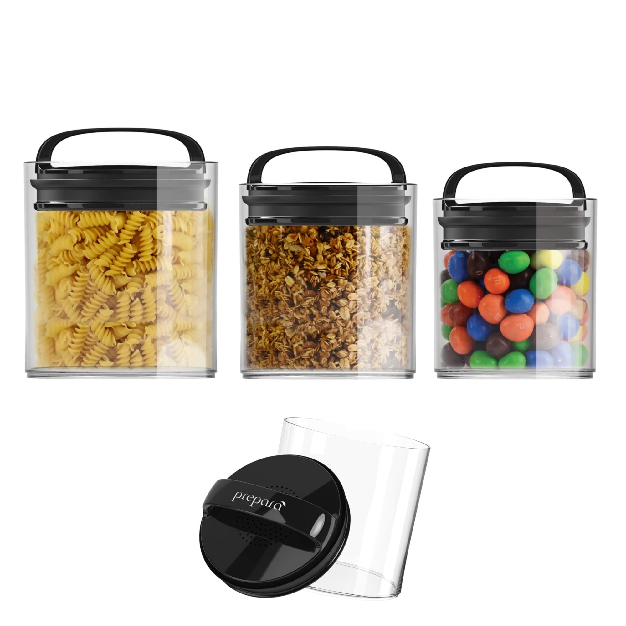 Prepara Evak Fresh Saver Short Vacuum Seal Canisters, Assorted Sizes ...